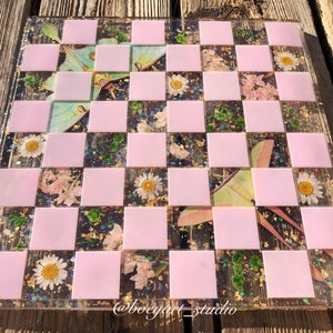 Floard Chess Board, Flower Chess Board Set, Butterfly Chess Board, Made ...