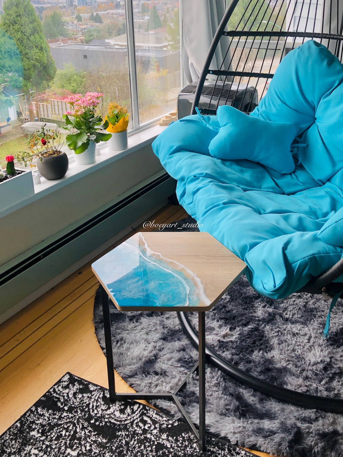 Ocean Hexagon End Table Nightstand Coffee Table Home - Etsy