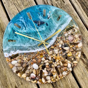 Ocean Clock, Made to Order Resin Clock, Beach Clocks, House Warming ...