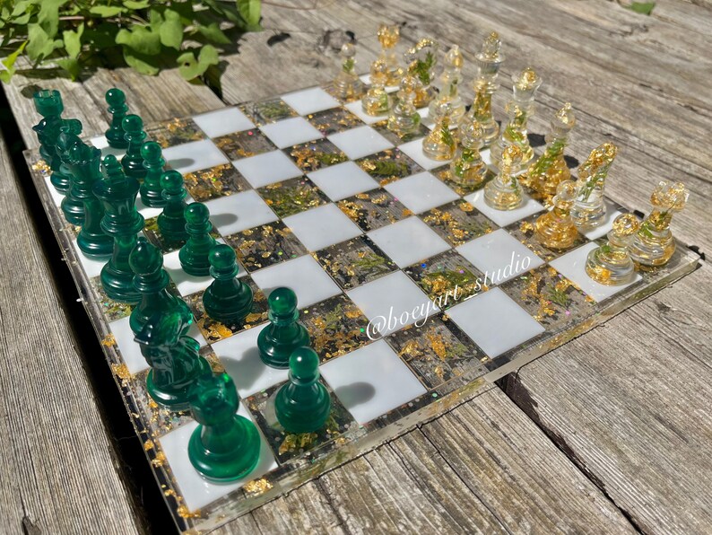 Plant Chess Board Chess Board Set Resin Chess Board - Etsy