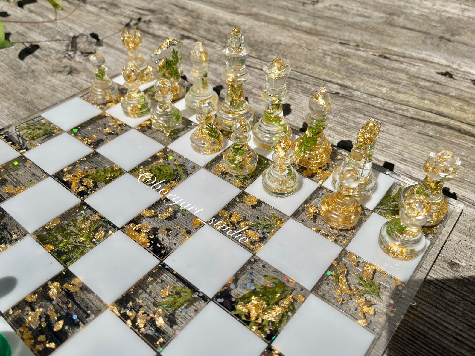Plant Chess Board Chess Board Set Resin Chess Board - Etsy