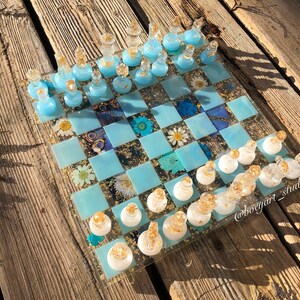 Floral Chess Board, Flower Chess Board Set, Resin Chess Board - Etsy