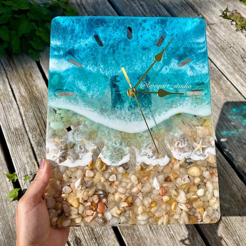 Ocean Clock Made to Order Resin Clock Beach Clocks House - Etsy