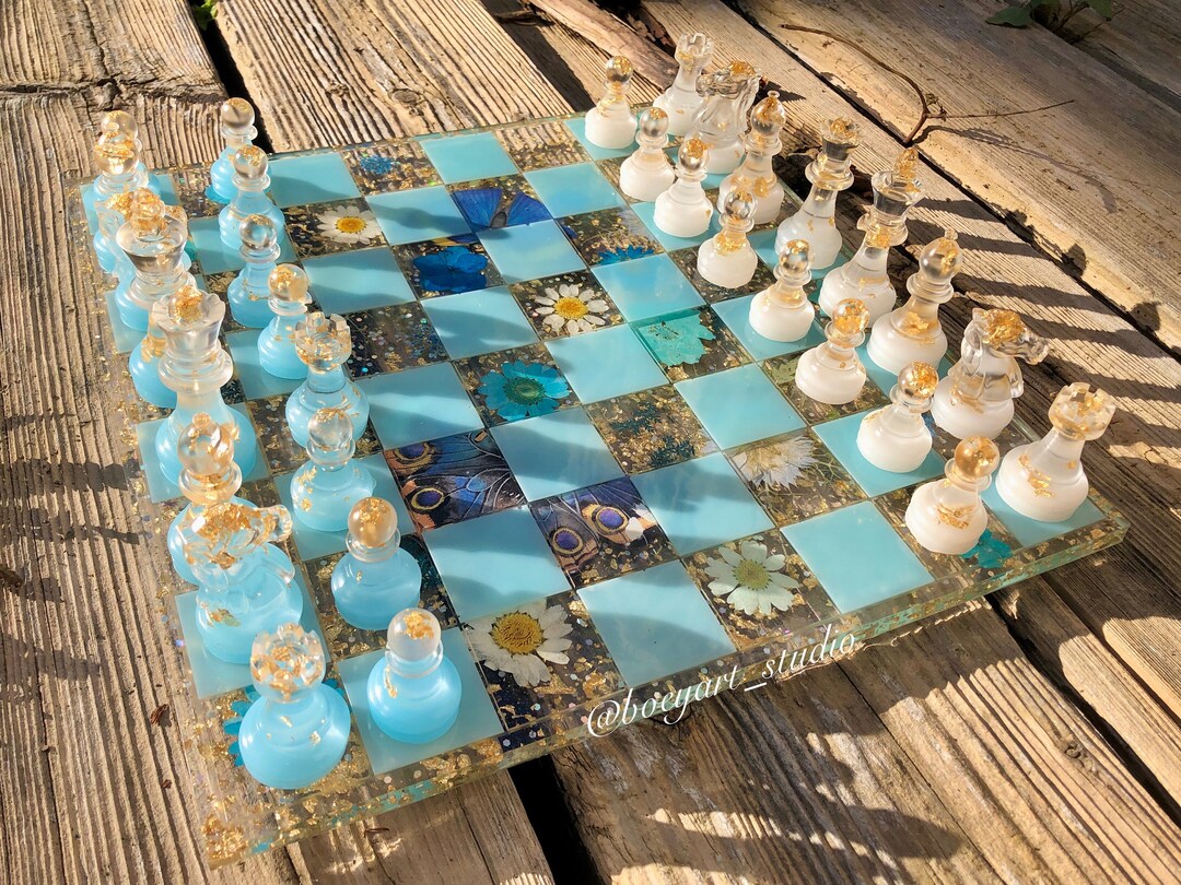 Floral Chess Board, Flower Chess Board Set, Resin Chess Board - Etsy