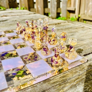 Flower Chess Board, Chess Board Set, Resin Chess Board - Etsy Canada