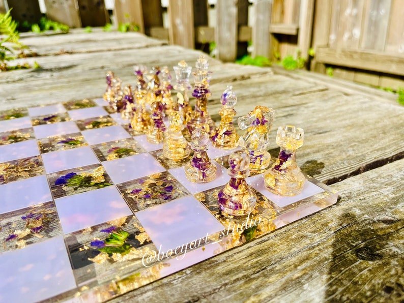 Flower Chess Board Chess Board Set Resin Chess Board - Etsy Canada