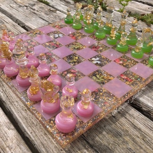 Floard Chess Board, Flower Chess Board Set, Butterfly Chess Board, Made ...