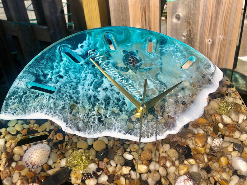Ocean Clock, Made to Order Resin Clock, Beach Clocks, House Warming ...