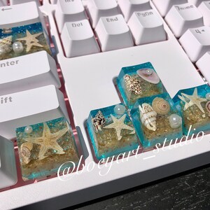Ocean Handmade Keycaps, Starfish Shell Cherry Switch, Gaming Keycaps - Etsy