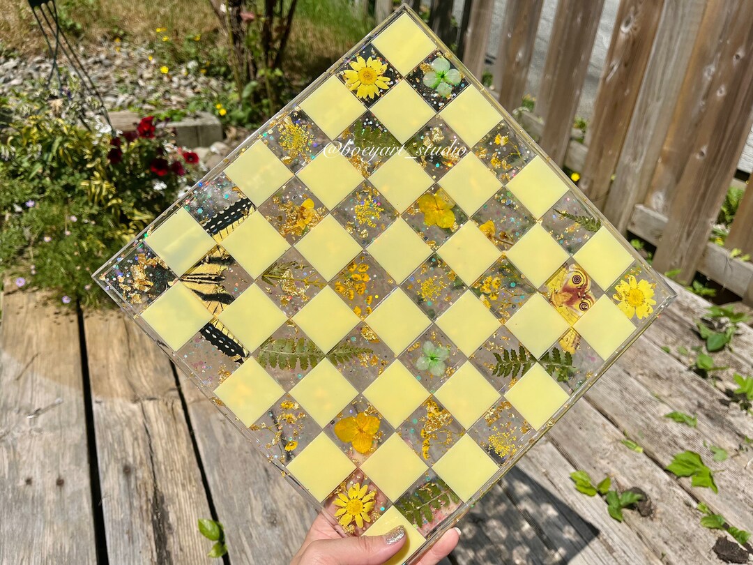Floral Chess Board Set, Flower Chess Board Set, Checkers Board Set ...