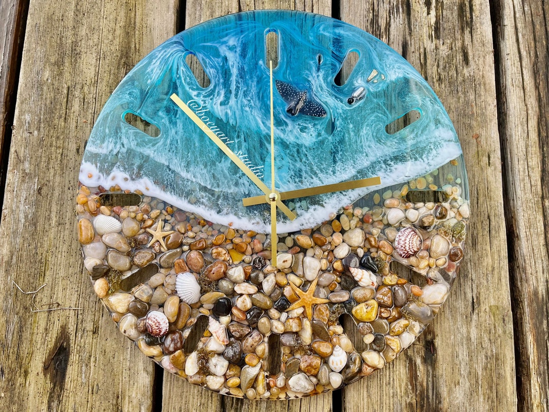 Ocean Clock, Made to Order Resin Clock, Beach Clocks, House Warming ...