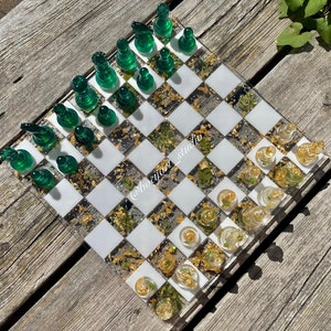 Plant Chess Board, Chess Board Set, Resin Chess Board, Made to Order - Etsy