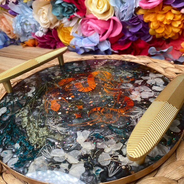 Resin Tray With Gold Handles - Etsy