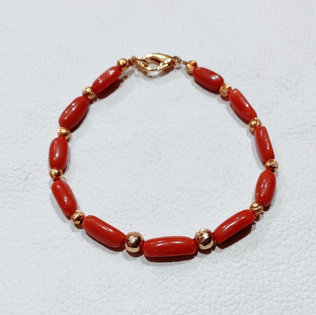 Bracelet Italian Coral Bracelet 100% Natural Italian Red Coral - Etsy