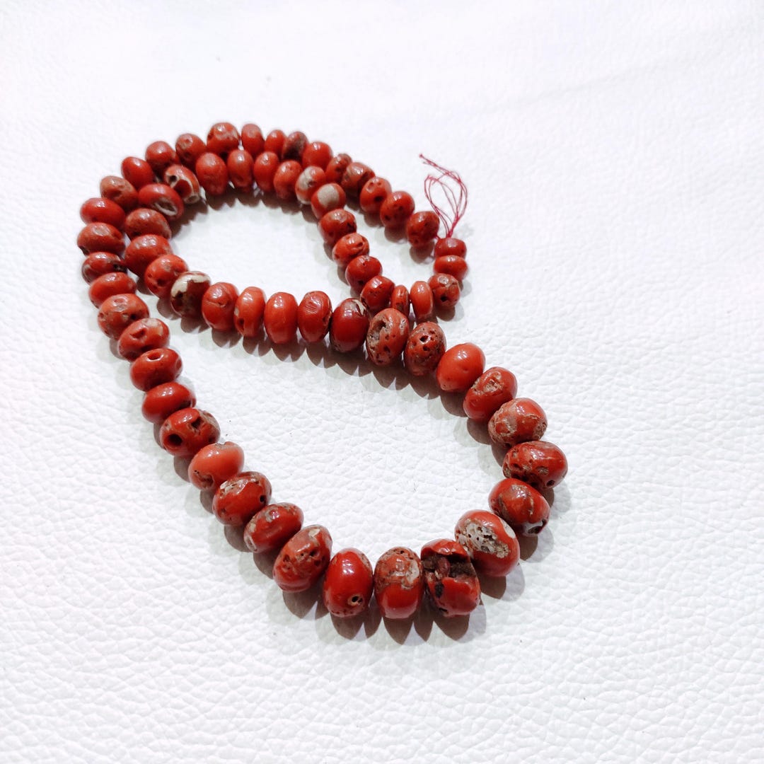 Vintage Red-orange Coral Beads, 100% Natural Italian Red Coral Beads ...
