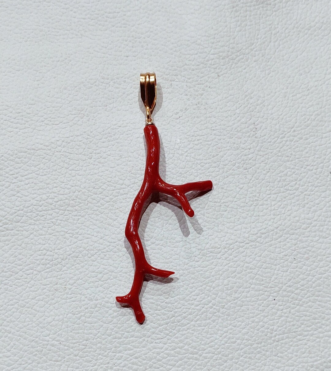 Red Coral Branch Pendant Natural Coral Italian Rough Polished Branch ...