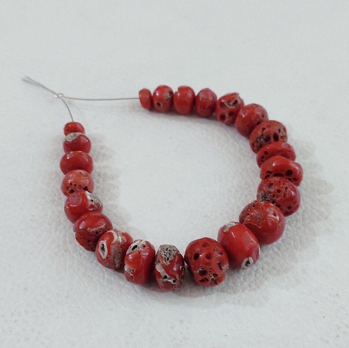 Vintage Mediterranean Red Coral Beads Gemstone, 100% Natural Italian ...