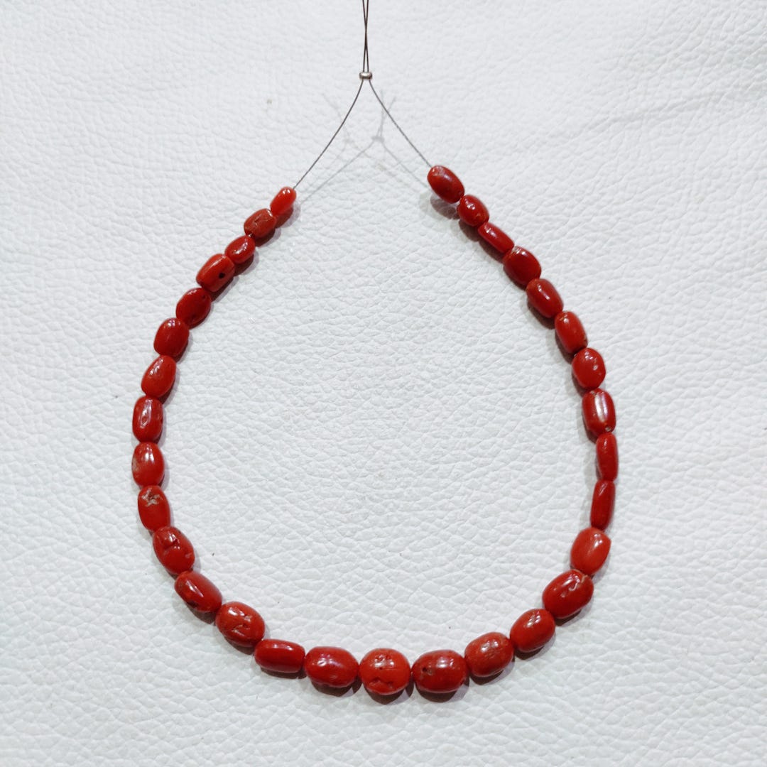Beautiful Red-orange Coral Beads Gemstone, 100% Natural Italian Red ...