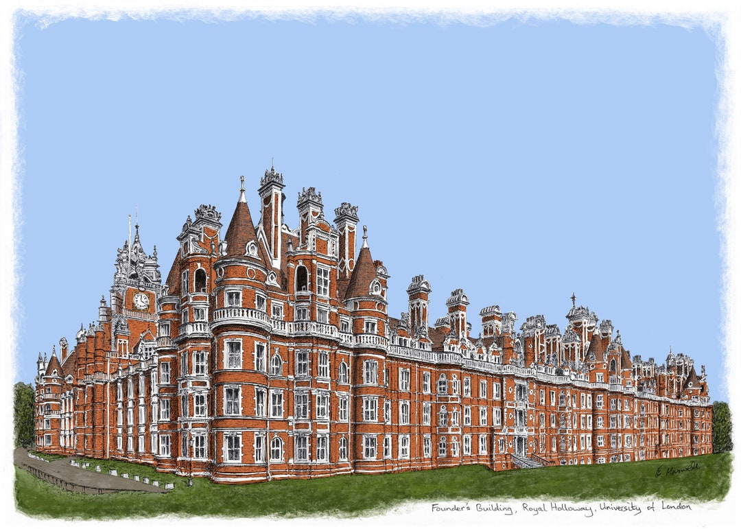 Print of Drawing of the Founder's Building, Royal Holloway, University ...