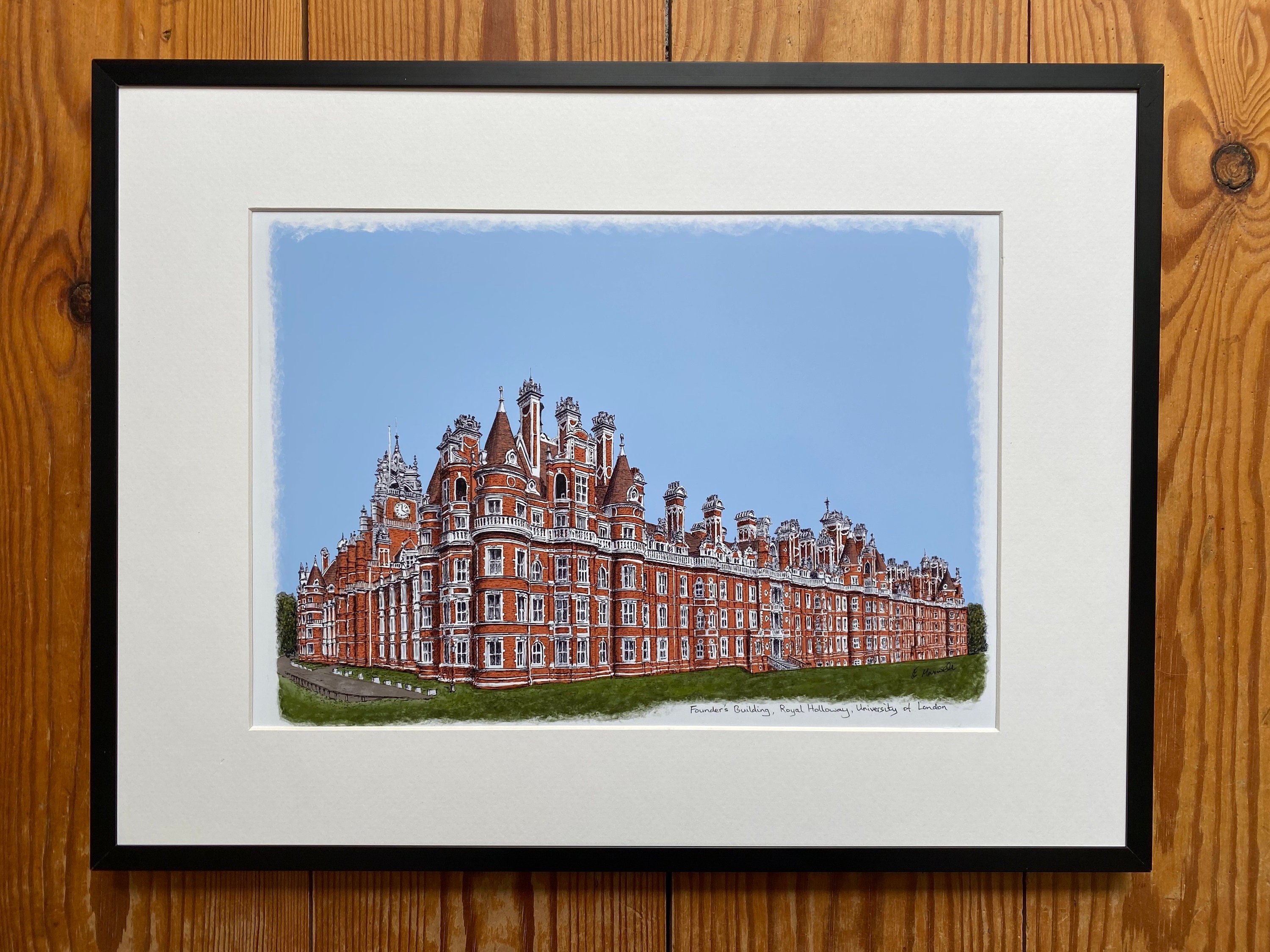 Print of Drawing of the Founder's Building, Royal Holloway, University ...