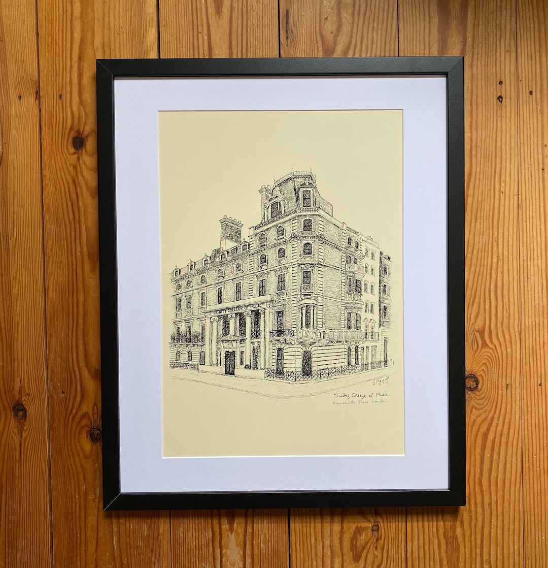Print of Line Drawing of the Old Trinity College Mandeville - Etsy