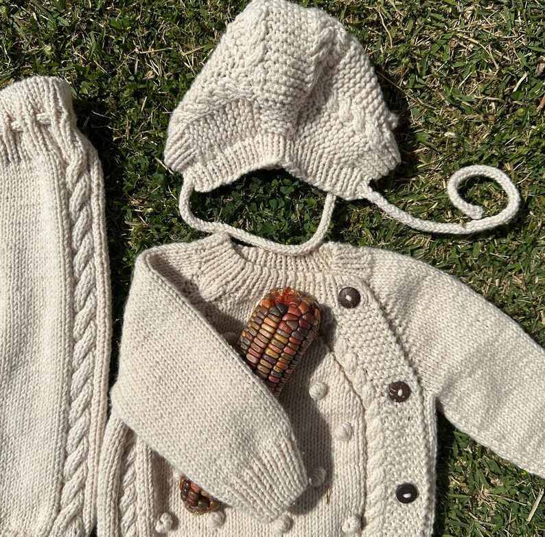 Hand Knitted Organic Cotton Newborn Baby Homecoming Outfit, Newborn ...