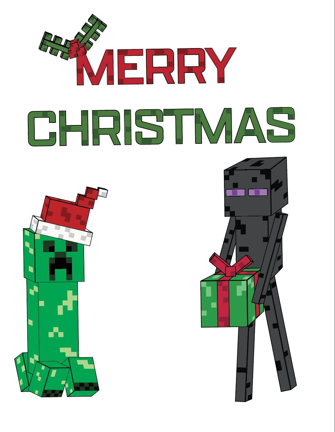 Minecraft Inspired Christmas Characters Christmas Creeper Svg ...