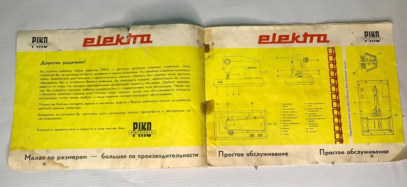 Soviet Era Girls Toys, Vintage Children's Sewing Machine piko Mechanik ...