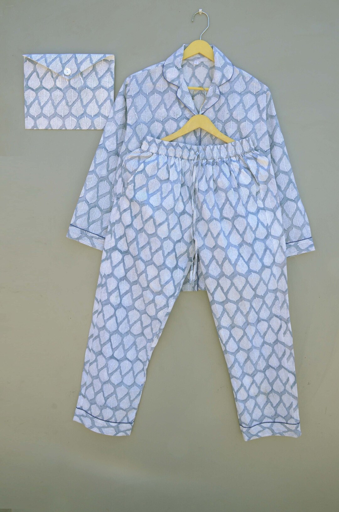 Indian Hand Block Print Cotton Pjama Set,womens Pure Cotton Woman Pj ...