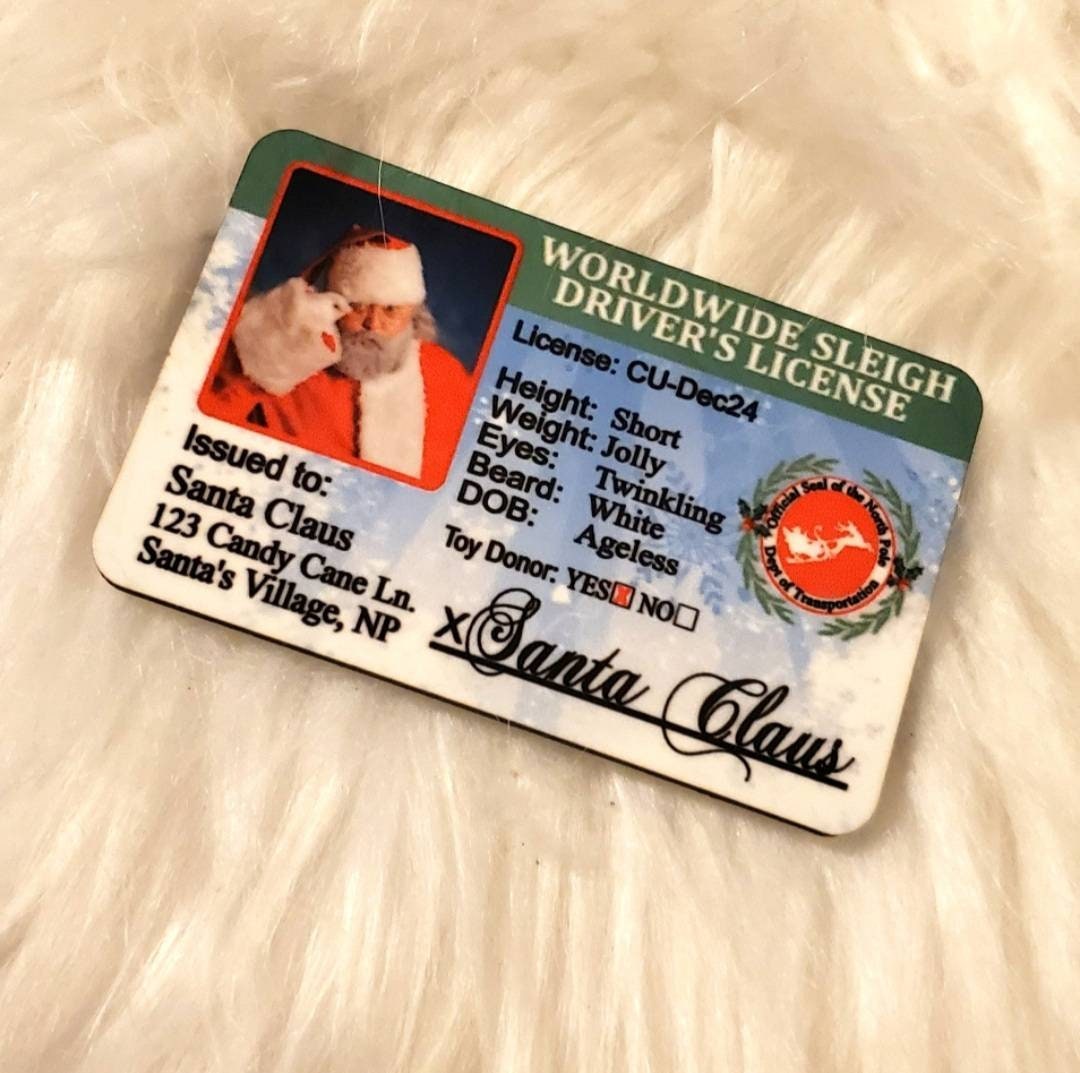 Santa License ID Card - Etsy