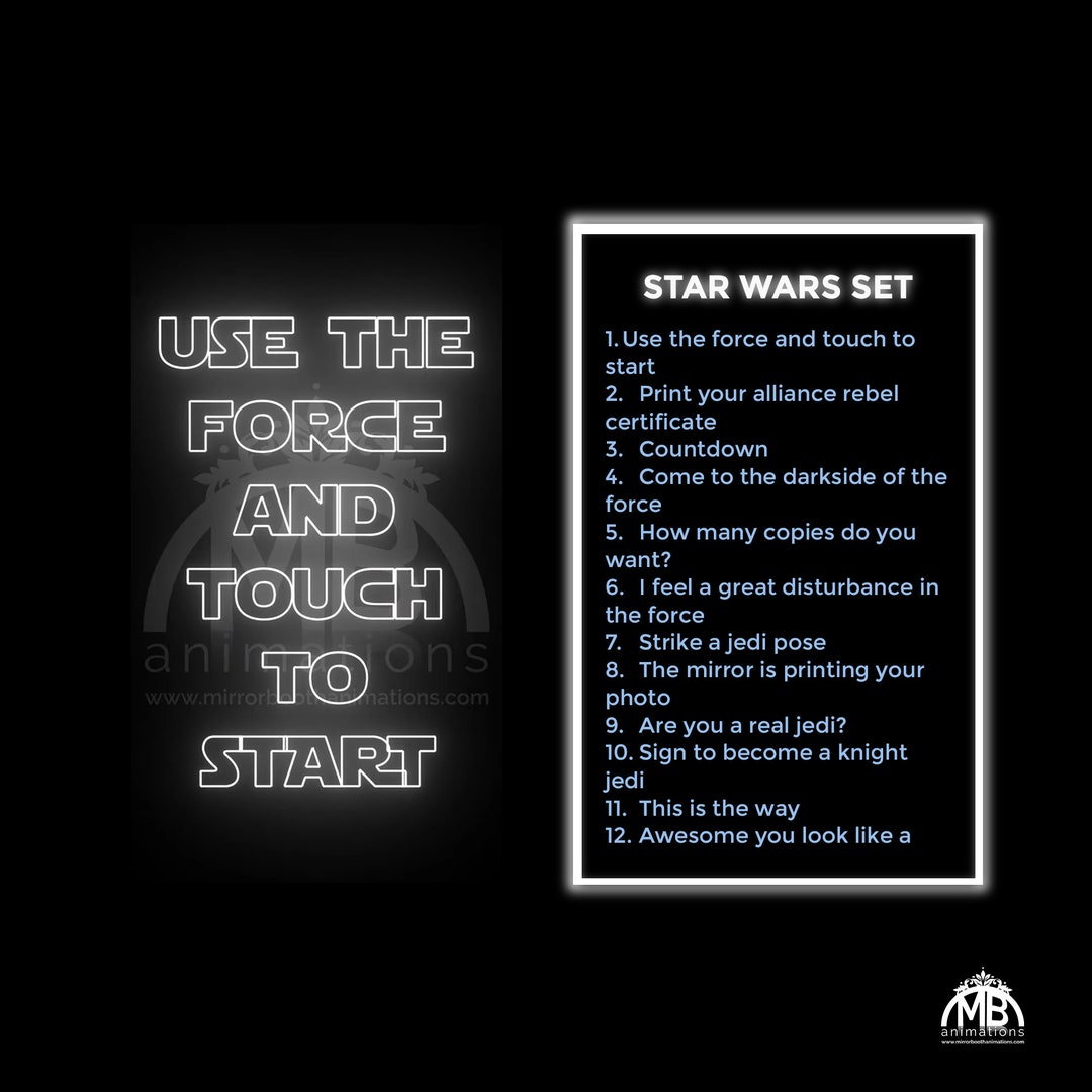 Star Wars Set Mirror Booth Animations. Star Wars Set Photobooth Mirror ...