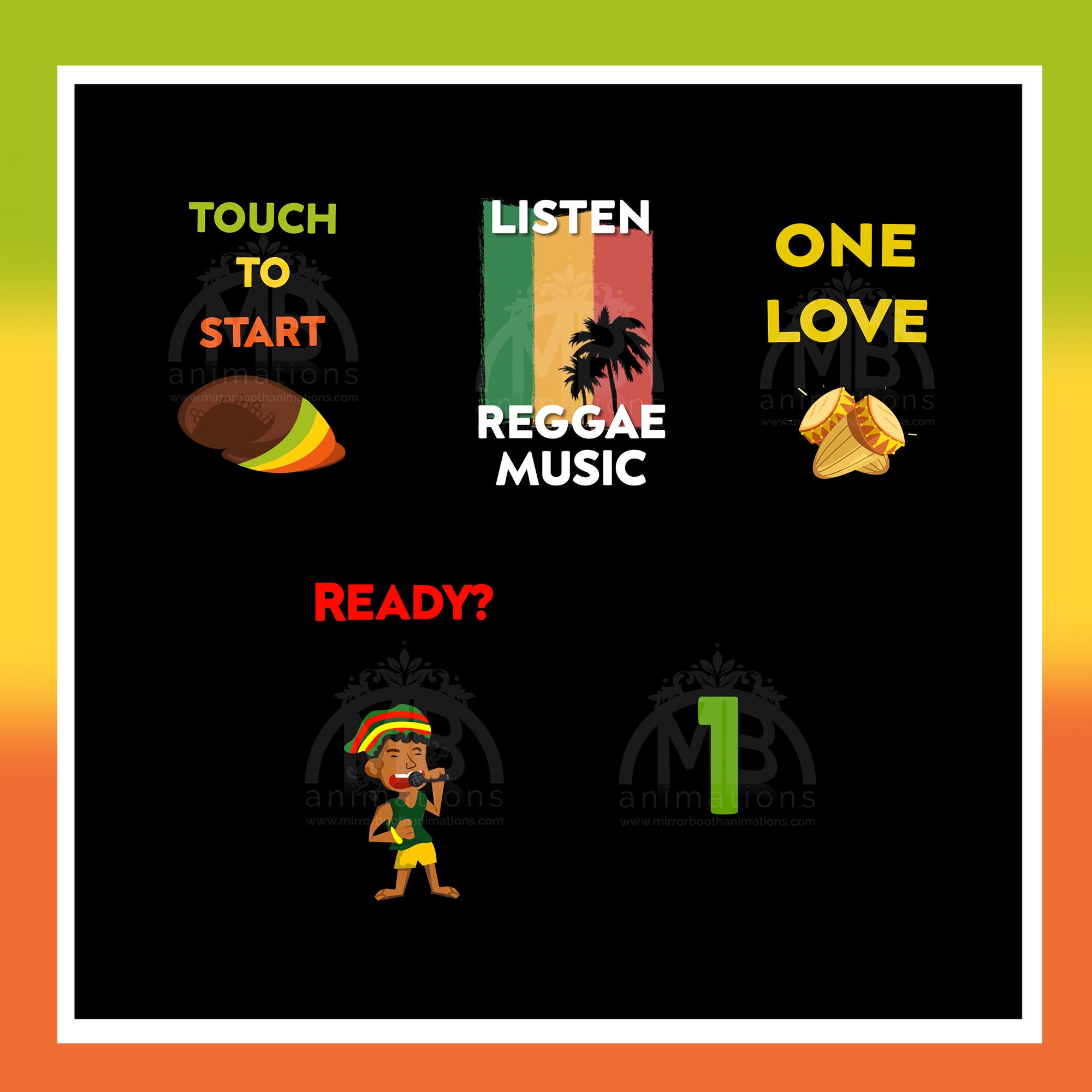 Reggae Set Mirror Booth Animations. Reggae Set Photobooth - Etsy