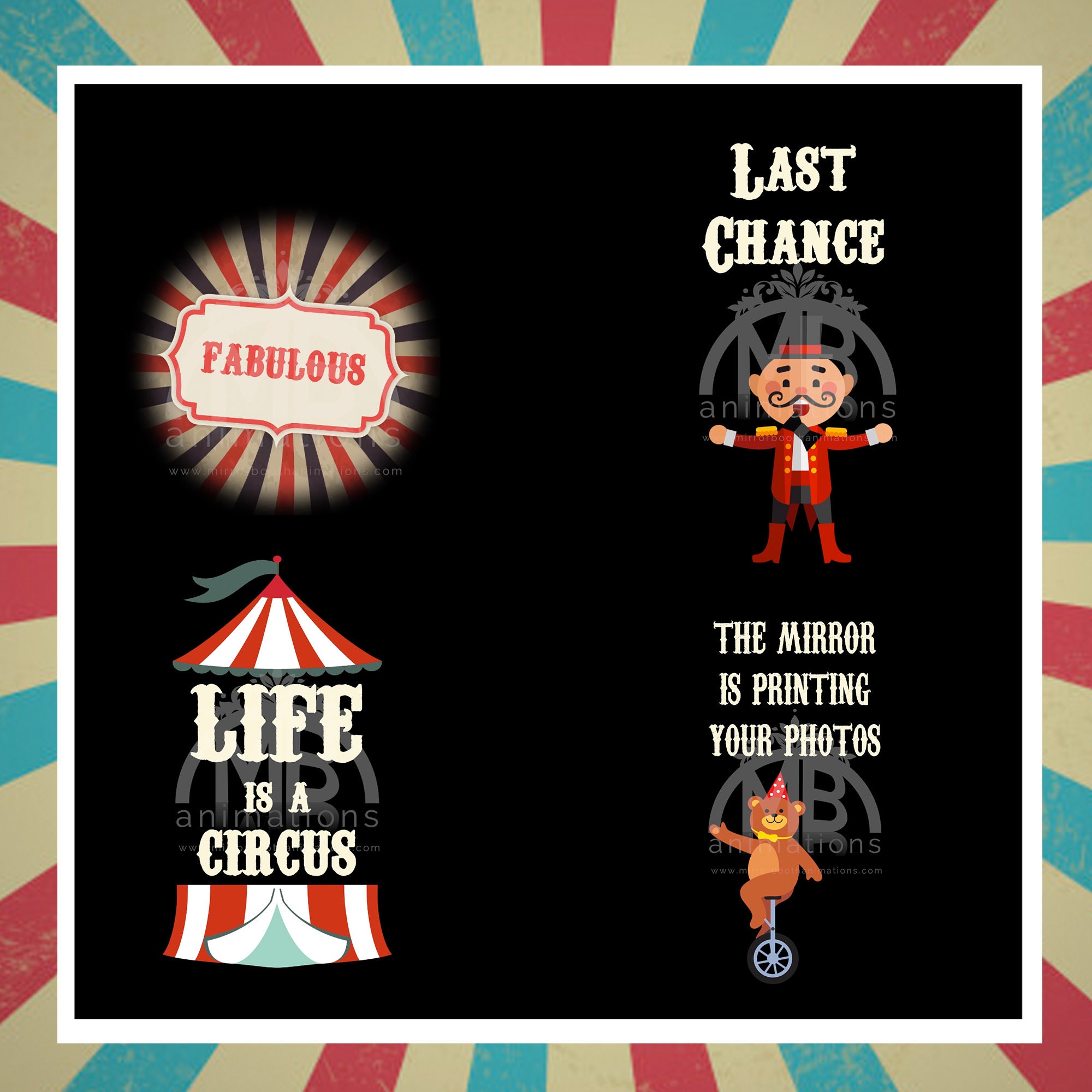 Circus Set Mirror Booth Animations. Circus Set Photobooth Mirror Booth ...