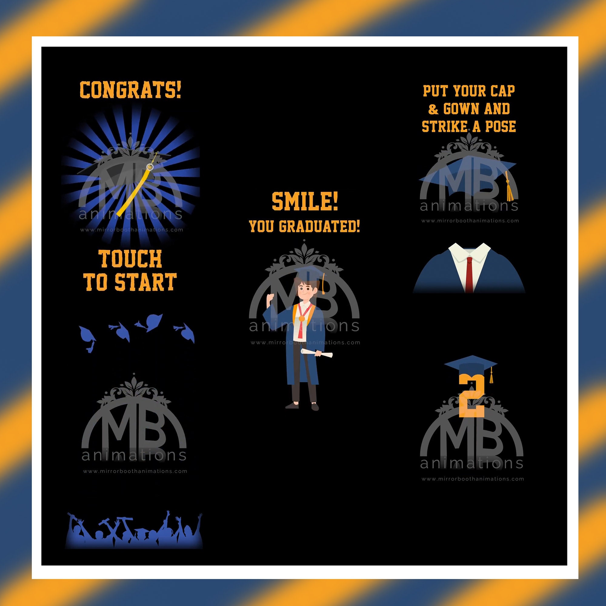 Graduation Set Mirror Booth Animations. Graduation Set Photobooth ...