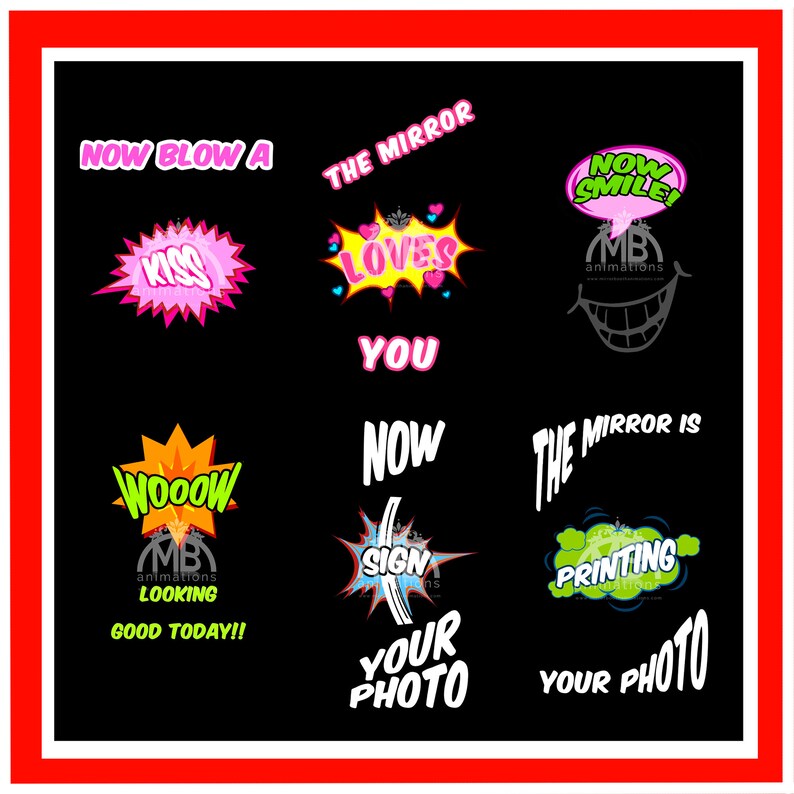Comic Set II Mirror Booth Animations. Comic Set II Photobooth Mirror ...