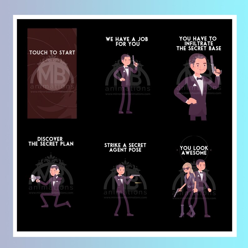Secret Agent Set Mirror Booth Animations. Secret Agent Set Photobooth ...