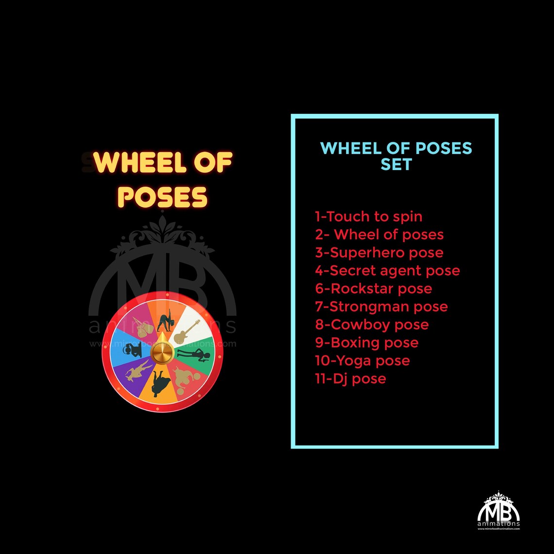 Wheel of Pose Set Set Mirror Booth Animations. Wheel of Pose Set Set ...