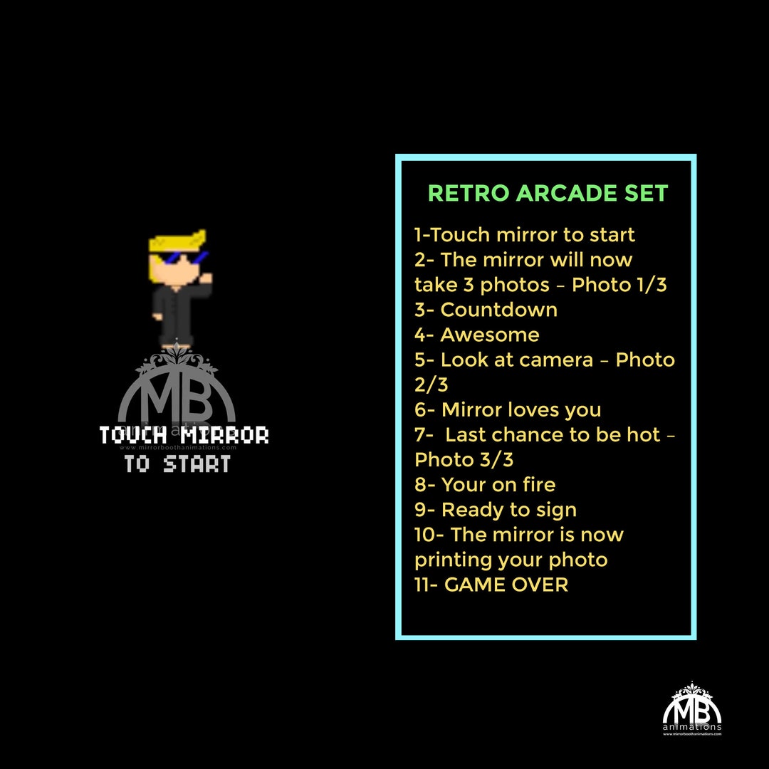 Retro Arcade Set Mirror Booth Animations. Retro Arcade Set Photobooth ...