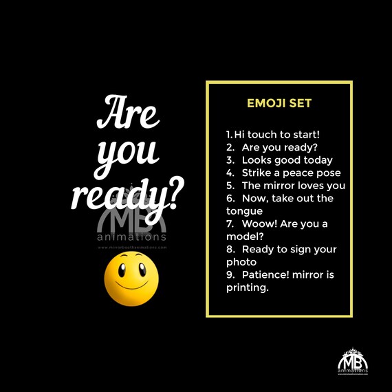 Emoji Set Mirror Booth Animations. Emoji Set Photobooth Mirror - Etsy