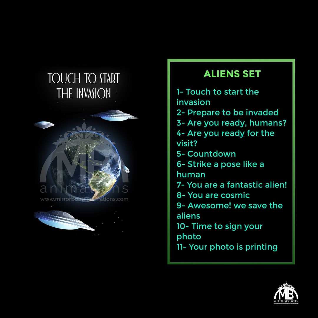 Aliens Set Mirror Booth Animations. Aliens Set Photobooth Mirror Booth ...