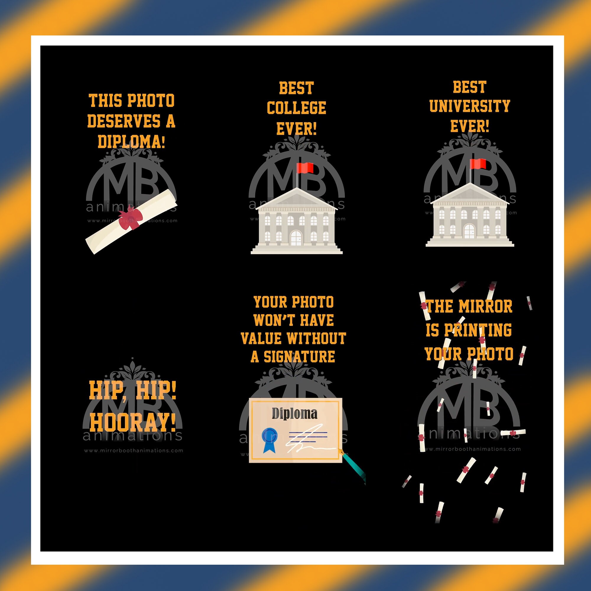 Graduation Set Mirror Booth Animations. Graduation Set Photobooth ...