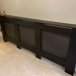 Diamond Grid Custom Radiator Cover - Black - Etsy UK