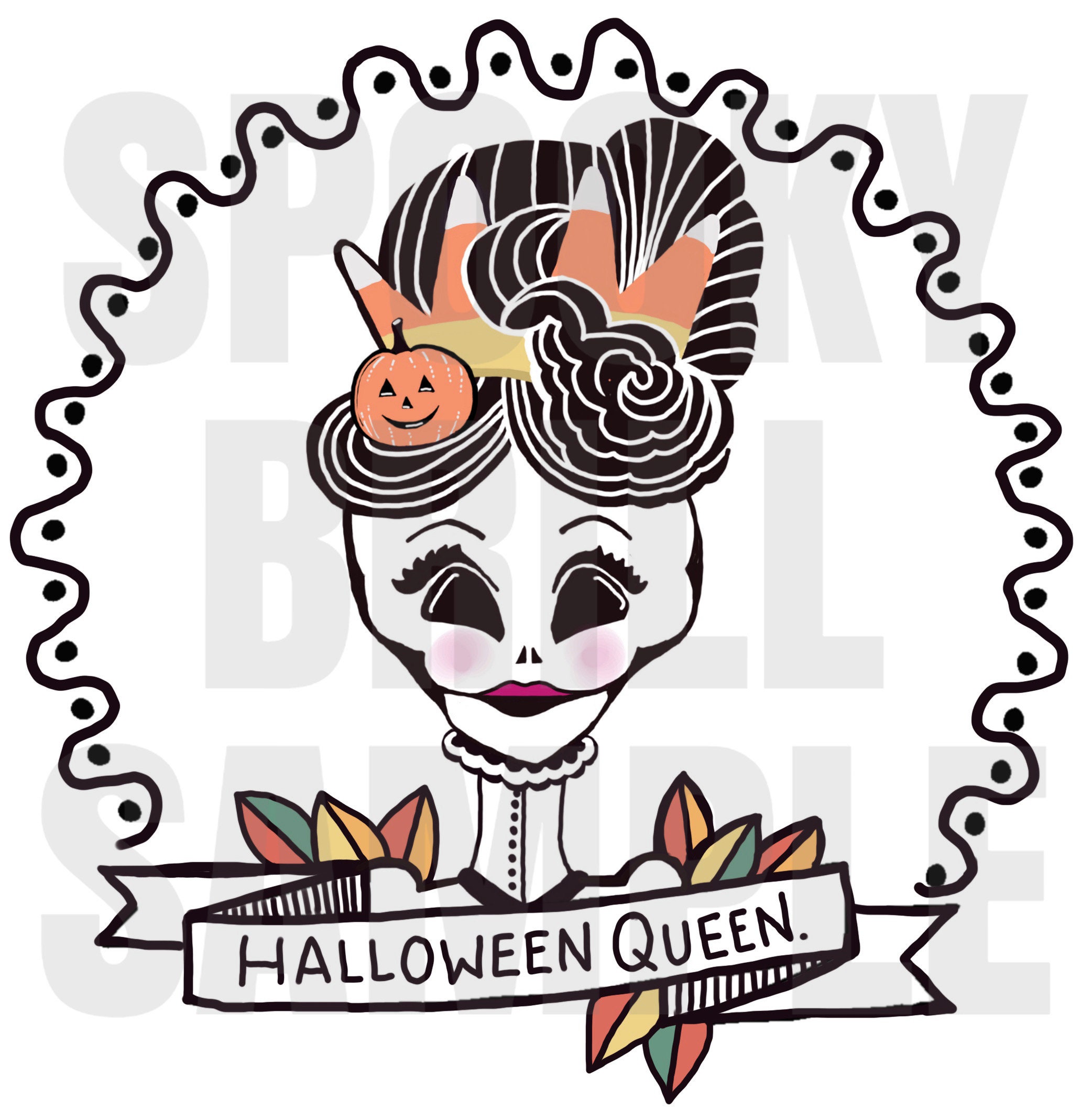 Halloween Skeleton Queen DIGITAL ART Home Décor Clip Art - Etsy