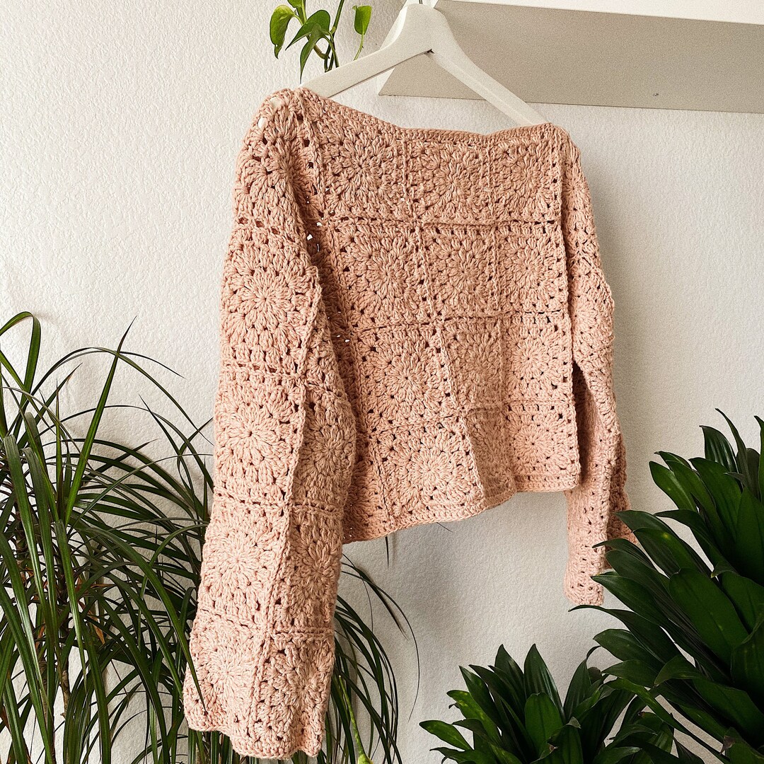 CROCHET PATTERN PDF Crochet Sweater, Granny Square Sweater, Crochet ...