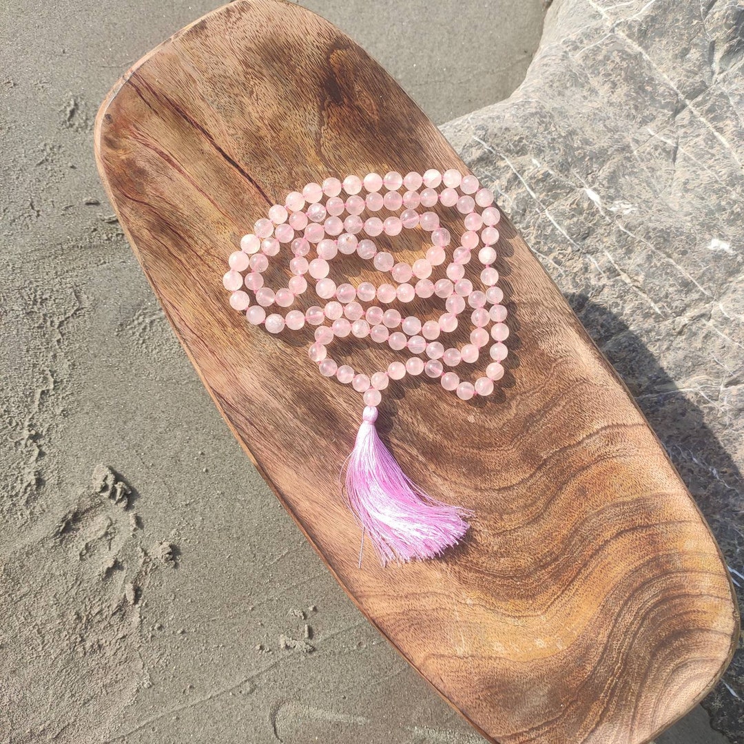 Rose Quartz Mala , Love Mala , 8mm Rose Quartz Mala - Etsy