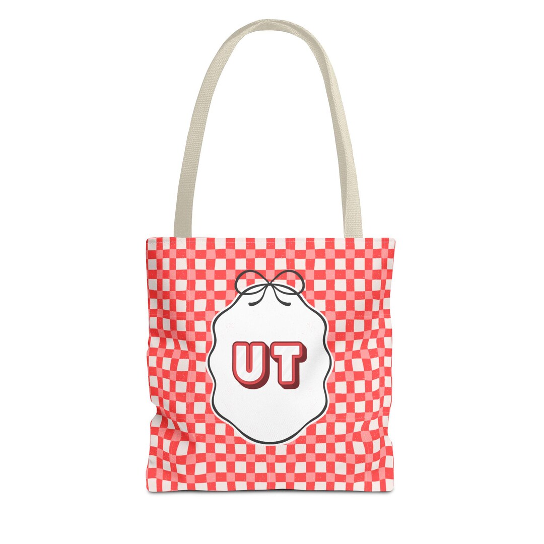 UT Utes Tote Bag | Red Checkered Utah Tote | University of Utah Gift ...