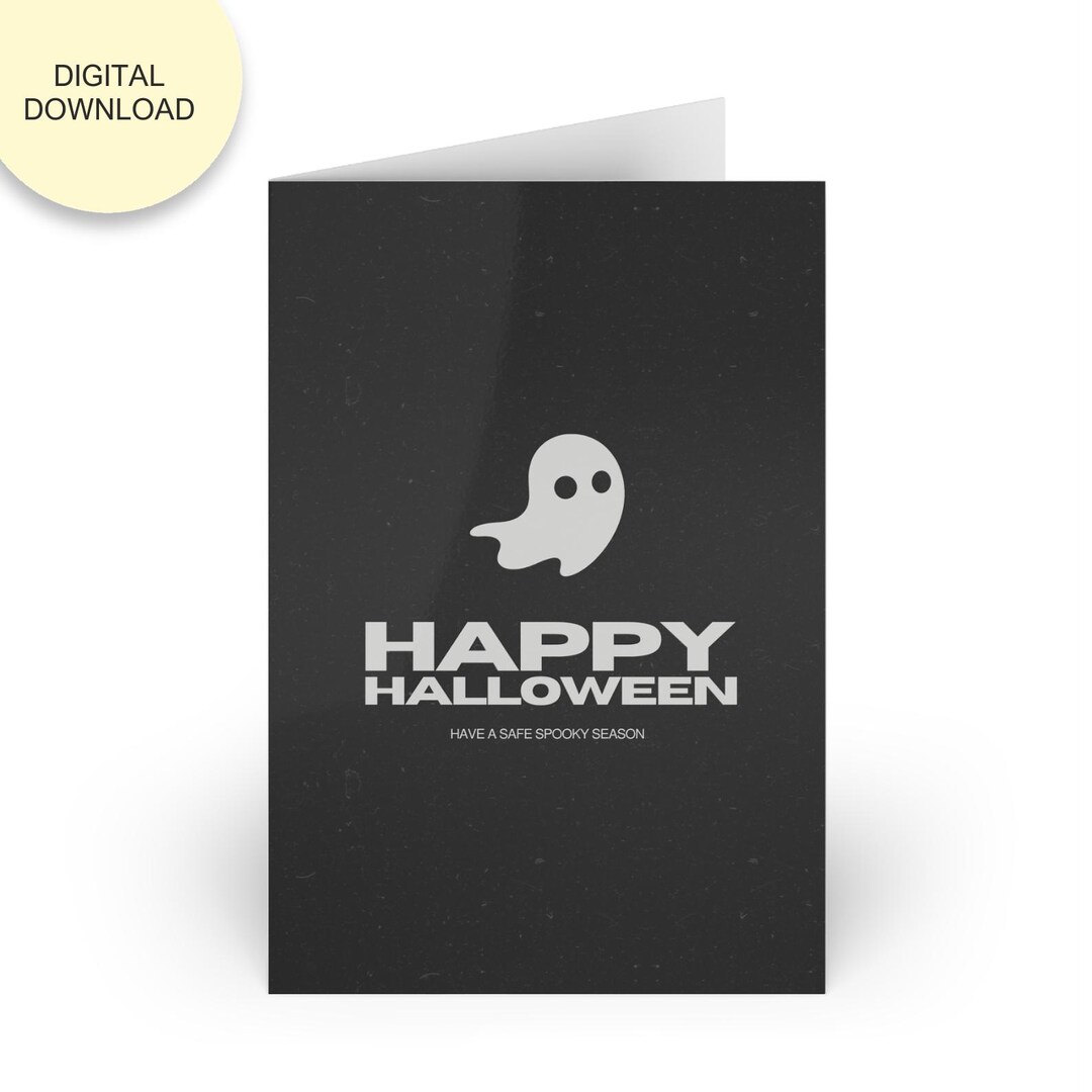 Printable Happy Halloween Card | Cute Ghost Printable | Halloween Ghost ...
