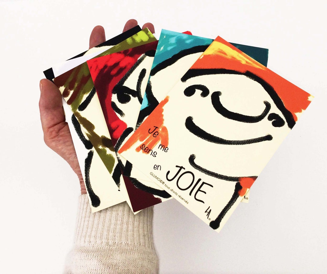 The Emotions of GLUMO in a Set of 6 Cards With an Original Design - Etsy