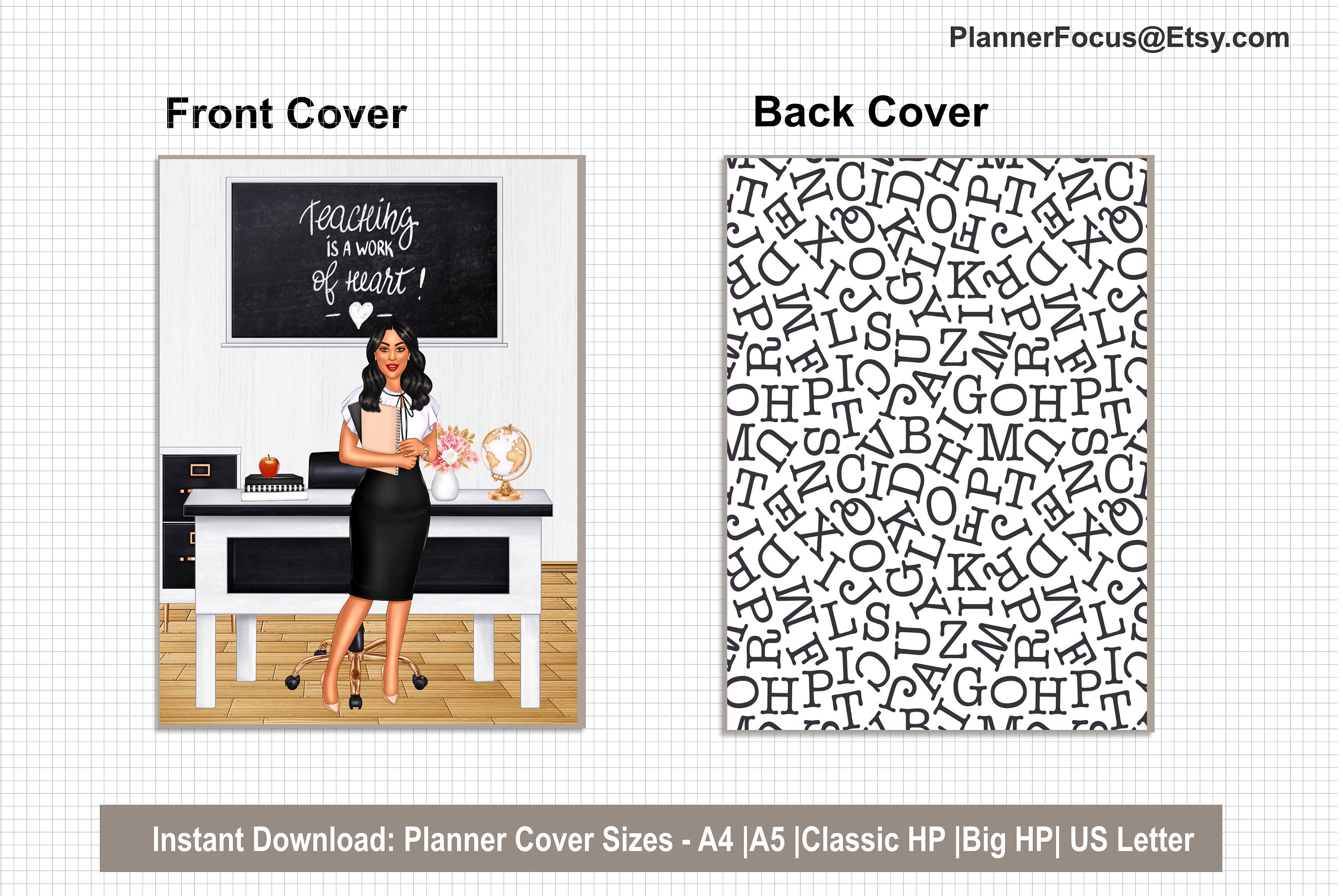 Teacher Happy Planner Printable Cover School Printable - Etsy