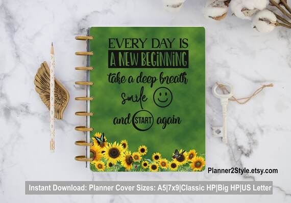 Sunflowers Happy Planner Printable Cover Happy Planner | Etsy